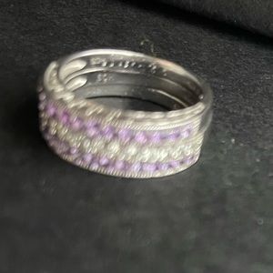 HDS | Jewelry | Hds Sterling Silver Pav Amethyst Topaz Stacking Rings ...
